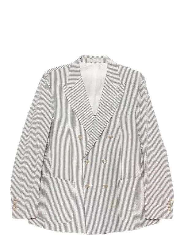 Eleventy Striped Double-breasted Blazer - Blue