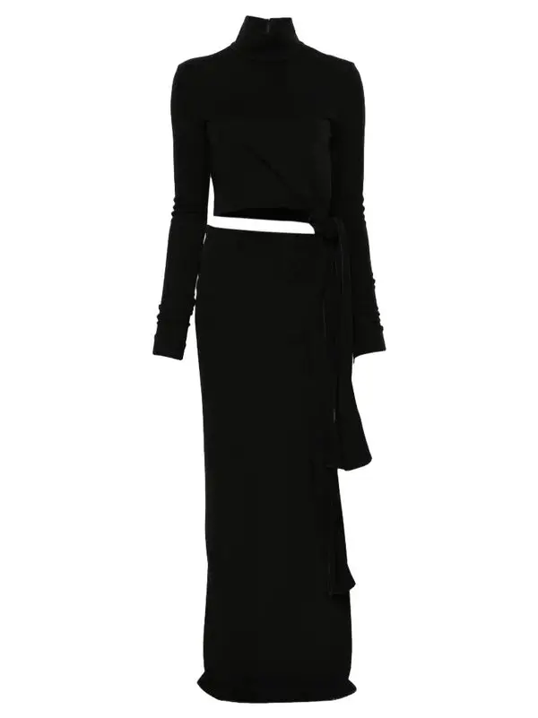Sportmax Spxscout Maxi Dress With Tie Details - Black