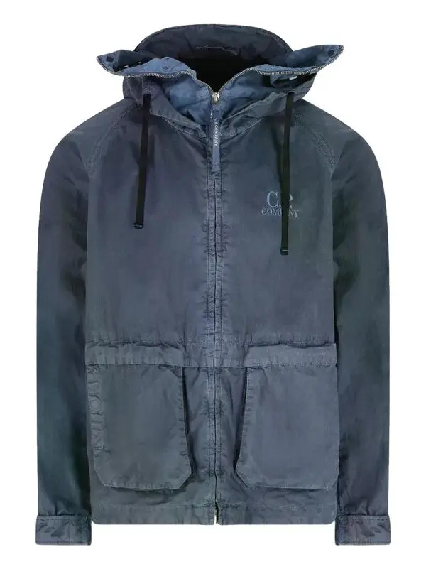 C.P. COMPANY Hooded Zip-up Jacket - Blue