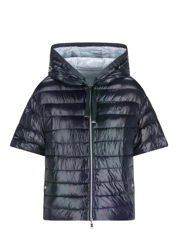 Herno Quilted Coat With Hood - Blue