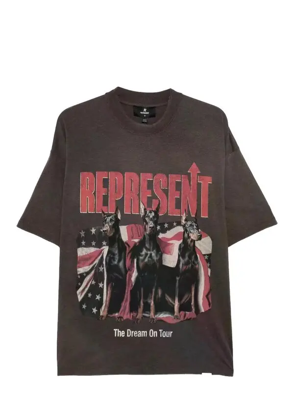 REPRESENT Dream On Tour Dog-graphic T-shirt - Brown