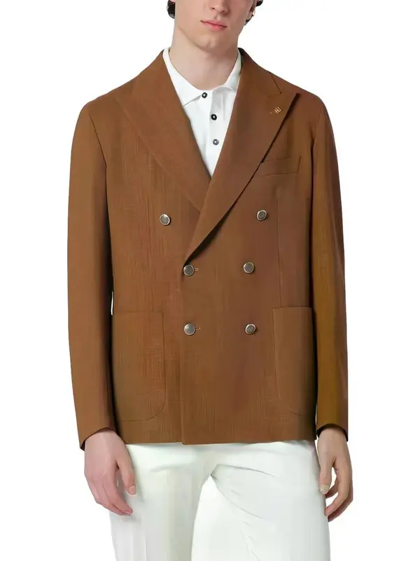 Tagliatore Double-breasted Patch-pocket Jacket - Brown