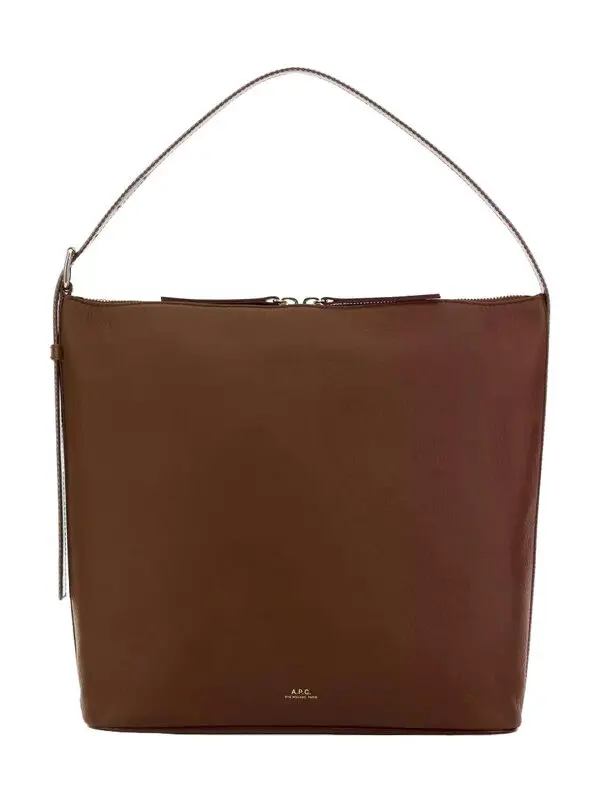 A.p.c. Vera Logo Tote Bag - Brown