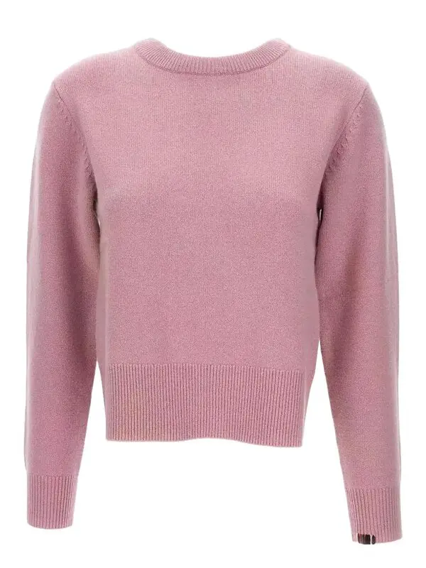 Extreme Cashmere Ribbed Crew Neck Sweater - Pink