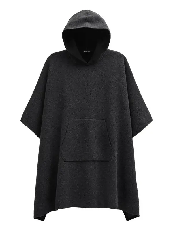 JAMES PERSE Hooded Wool Poncho - Grey