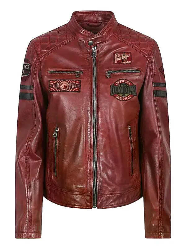 DAYTONA 73 Walkora Brushed Biker Jacket - Red