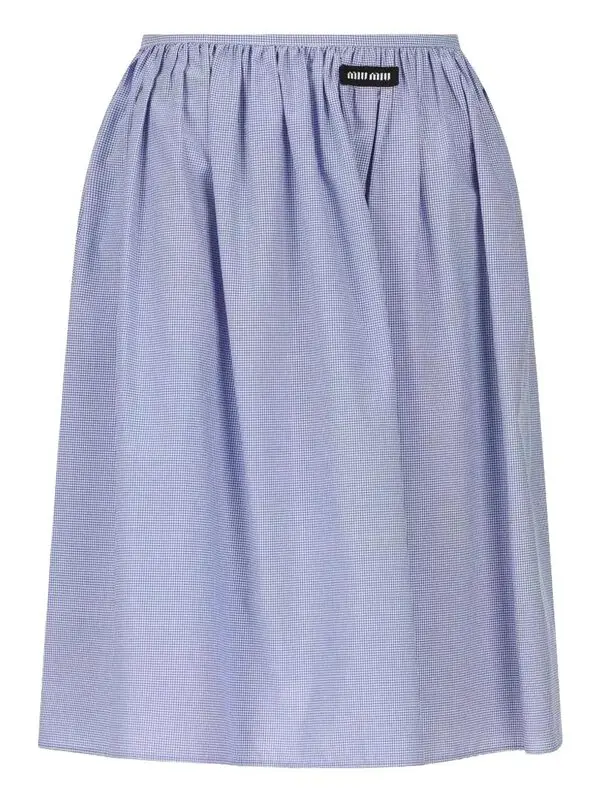 Miu Miu Cotton Midi Skirt - Blue