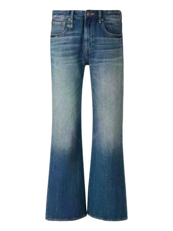 R13 Joan Flared Leg Jeans - Blue