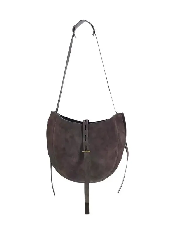 MINOBOSSI Crescent-shaped Suede Shoulder Bag - Brown