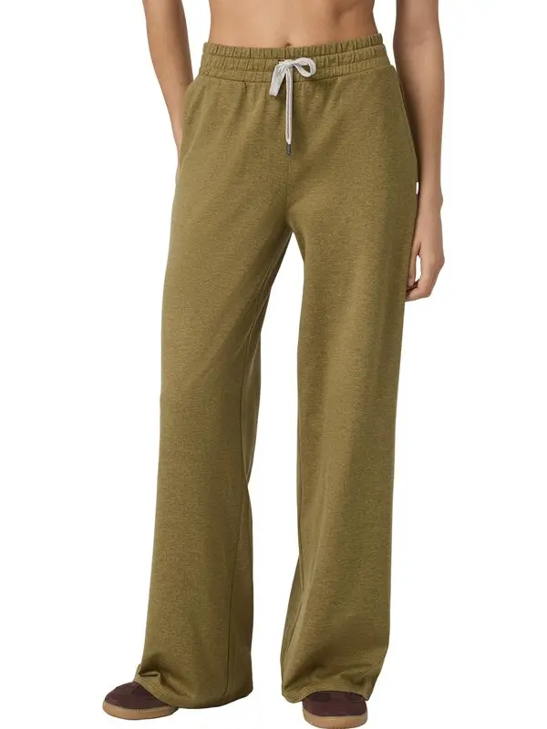 Vuori Halo Essential Wide Leg Pants - Saguaro Heather
