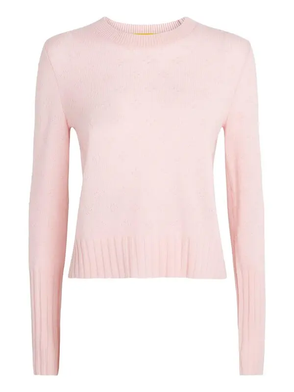 Guest In Residence Cashmere Compass Shrunken Sweater - Pink