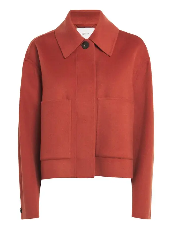 JOSEPH Wool-silk Cropped Kalaa Jacket - Orange