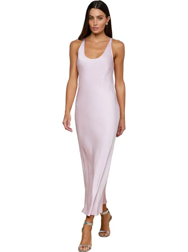 L'Agence Akiya Satin Maxi Dress - Icy Lilac