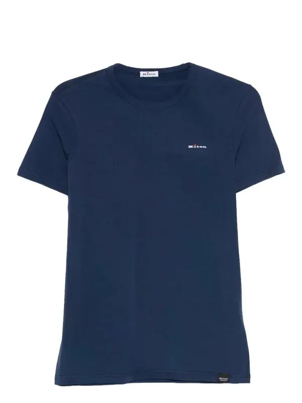 Kiton Logo-embroidered T-shirt - Blue