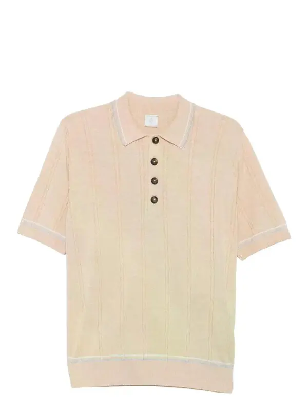 Eleventy Ribbed-trim Polo Shirt - Neutrals