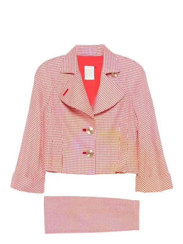 Gianfranco Ferre 1990s Houndstooth Suit - Red