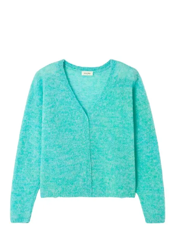American Vintage Nuggy V-neck Wool Cardigan - Blue