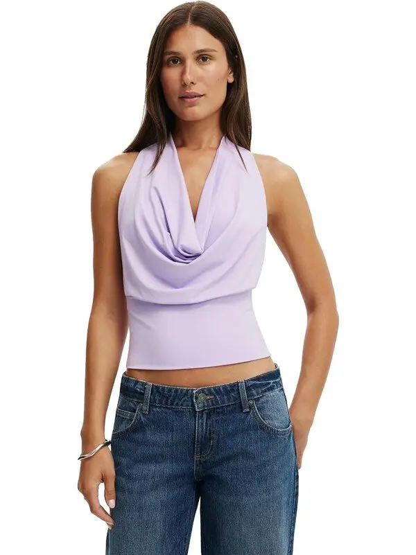COTTON ON Lou Cowl Halter - Violet Valentine