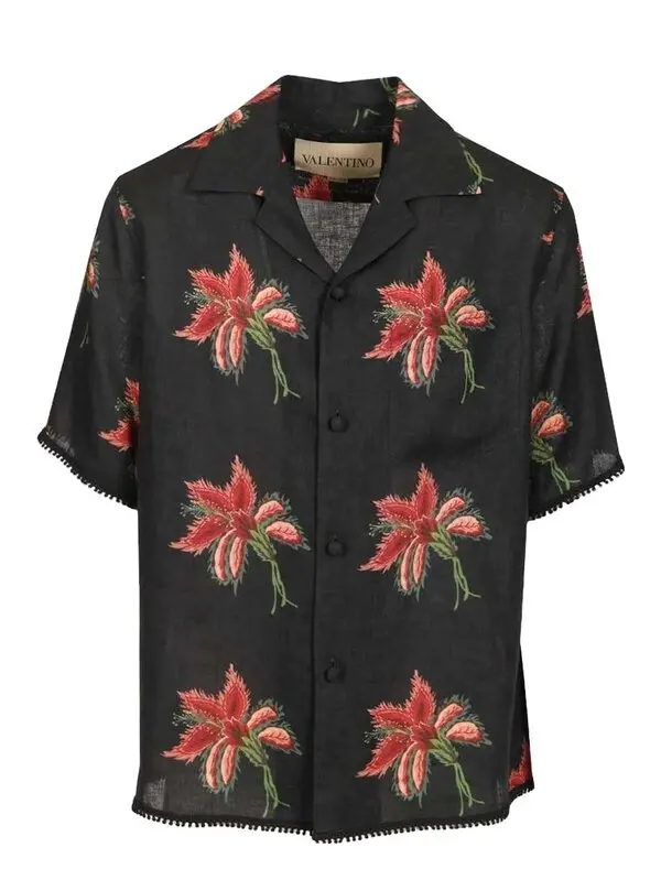 Valentino Garavani Papier Floral Shirt Nero, Magenta, Rosa - Black
