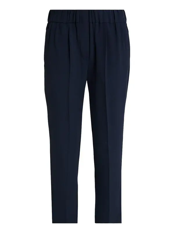 Brunello Cucinelli Crepe Tapered Pants - Midnight Blue