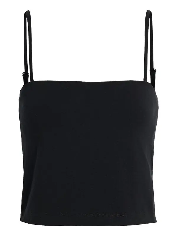Brunello Cucinelli Cropped Cotton-blend Jersey Bustier Top - Black