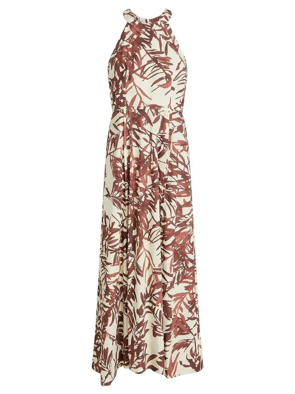 Brunello Cucinelli Printed Cotton-poplin Maxi Dress - Ivory
