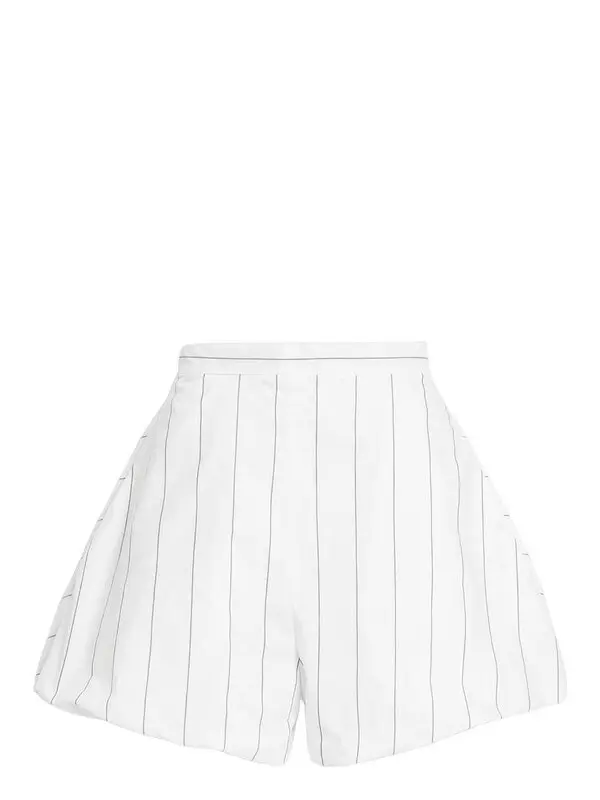 Tibi Striped Cotton-blend Poplin Shorts - White