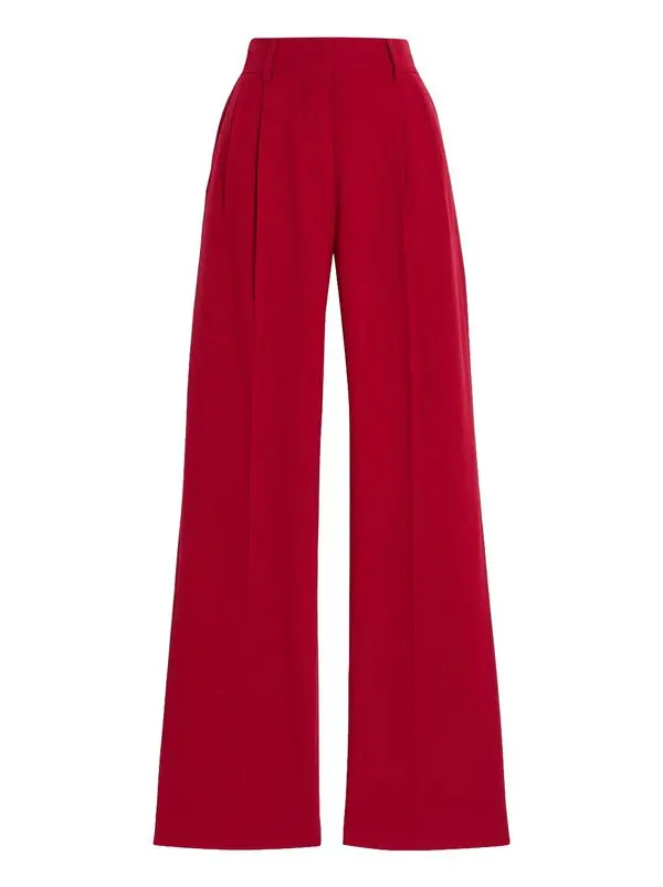 BLAZÉ MILANO Wool-crepe Straight-leg Pants - Red
