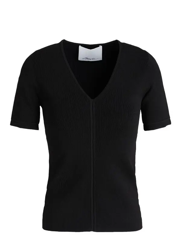3.1 Phillip Lim Ribbed Knit Top - Black