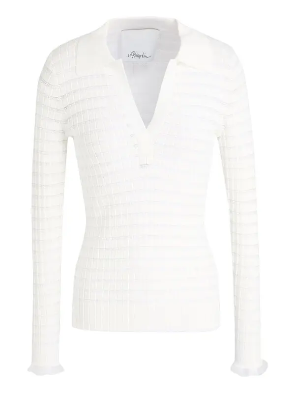 3.1 Phillip Lim Ribbed-knit Polo Sweater - Ivory