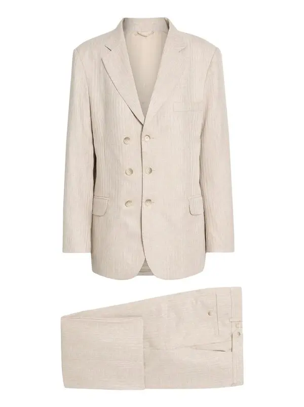 BETTTER Doublebreasted Linenblend Suit - Beige