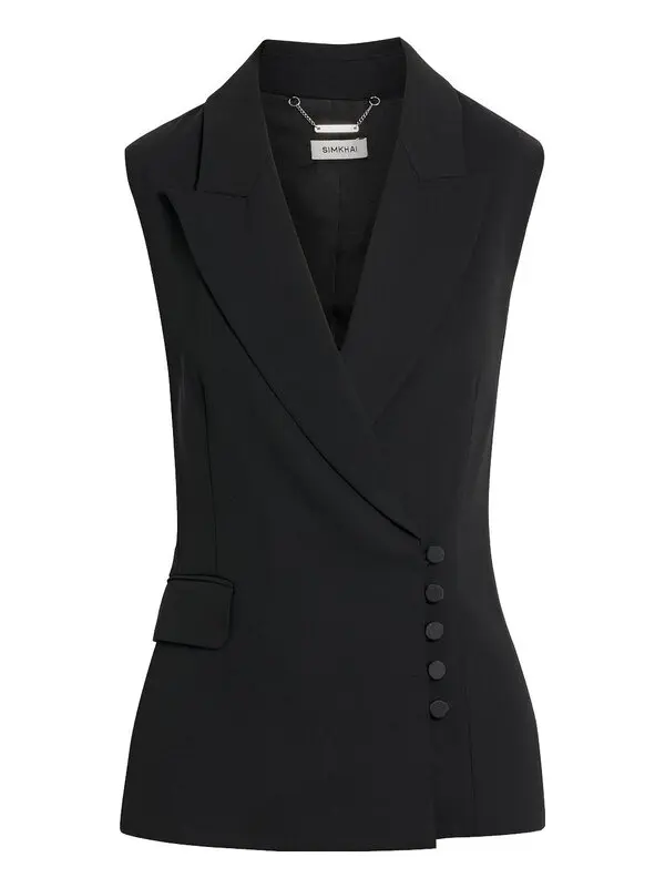 Simkhai Valarie Crepe Vest - Black