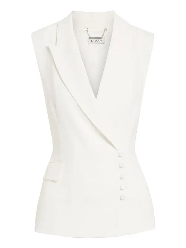 Simkhai Valarie Crepe Vest - Ivory