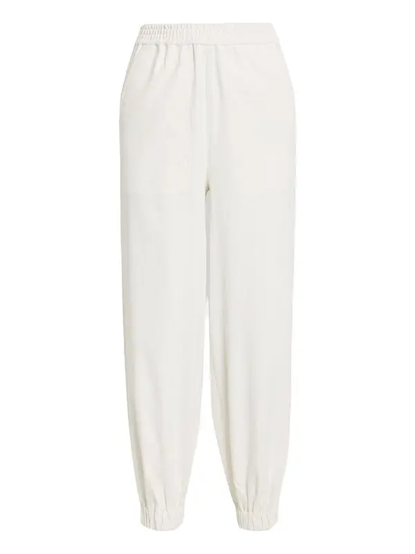 Tibi Cropped Crepe Tapered Pants - White