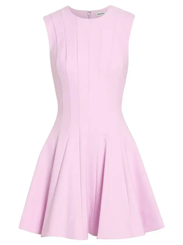Simkhai Delfie Fluted Crepe Mini Dress - Lilac