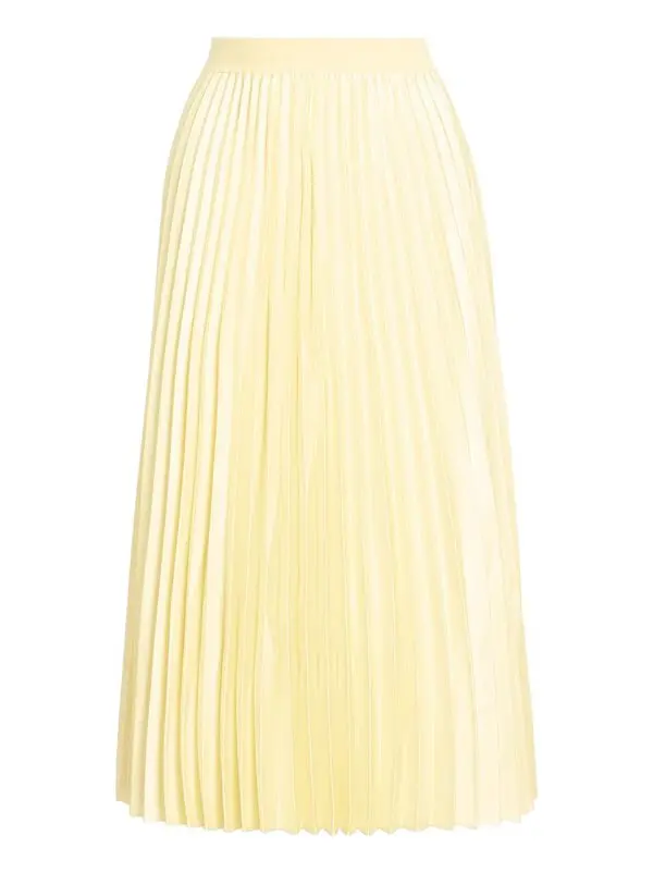 Simkhai Melanie Pleated Satin Midi Skirt - Pastel Yellow