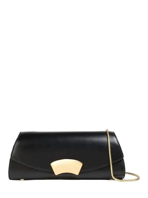 3.1 Phillip Lim Leather Clutch With Chain Strap - Black