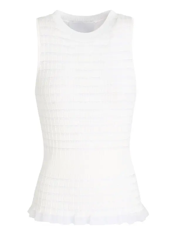 3.1 Phillip Lim Ruffled Ribbed-knit Tank - Ivory