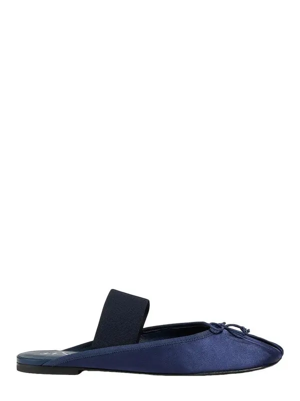 3.1 Phillip Lim Bow-detailed Satin Slippers - Navy
