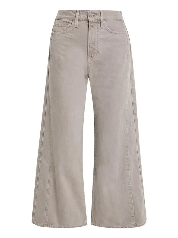Veronica Beard Taylor Cropped High-rise Wide-leg Jeans - Gray