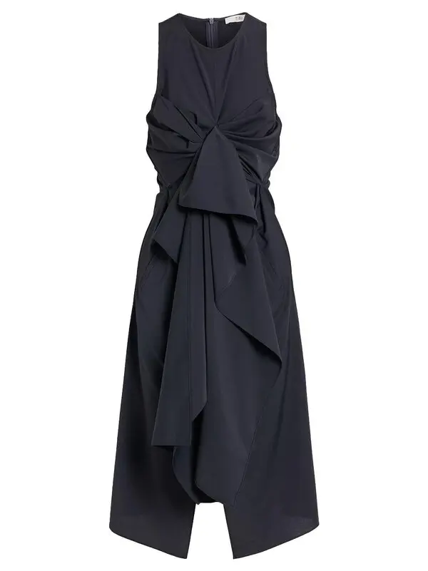 Tibi Draped Crepe Midi Dress - Midnight Blue