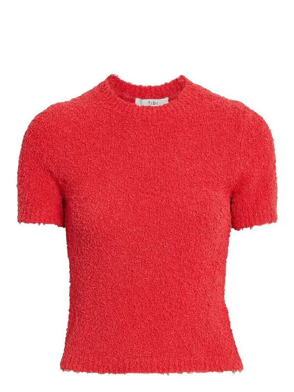 Tibi Cotton-blend Terry Top - Red