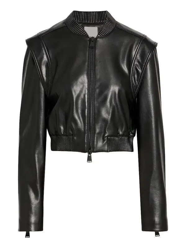 Simkhai Doreen Cropped Bomber Jacket - Black