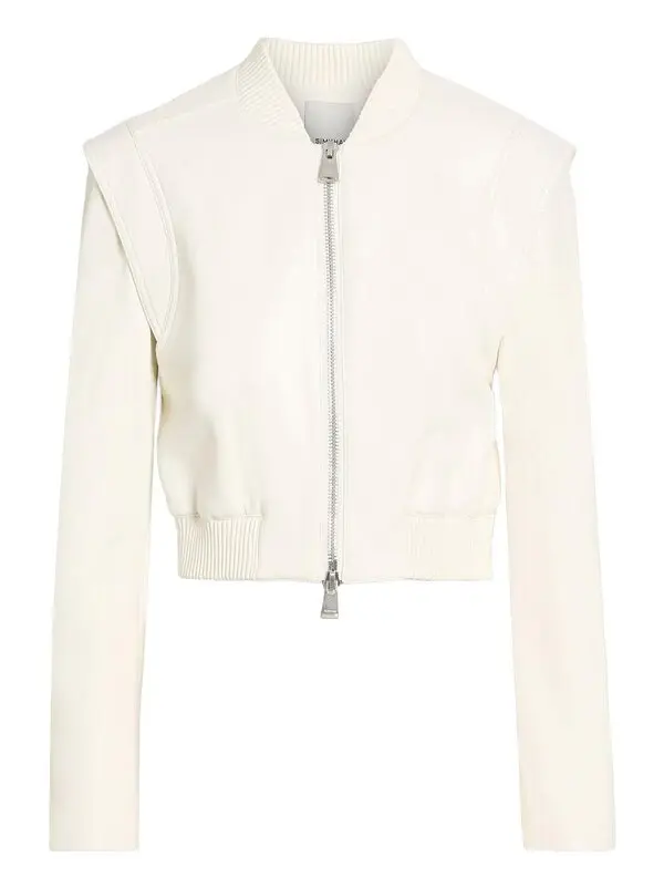 Simkhai Doreen Cropped Bomber Jacket - Ivory
