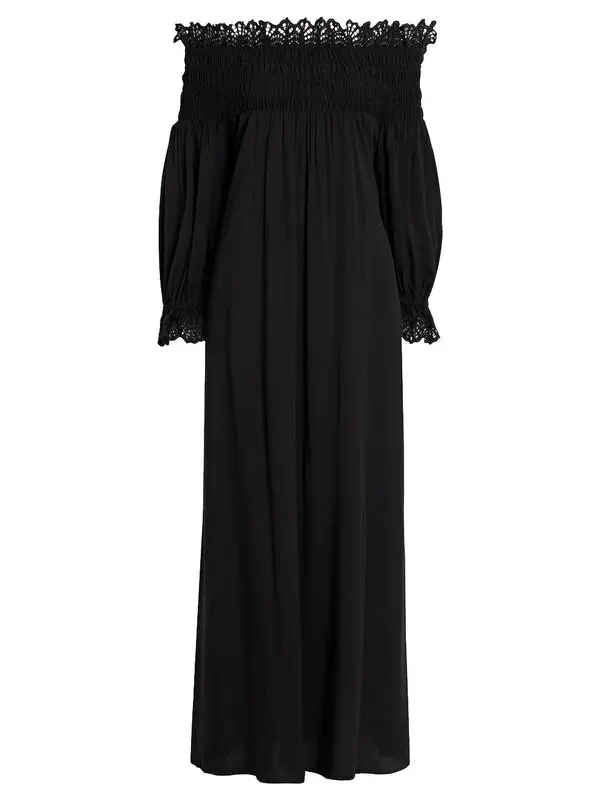 KIKA VARGAS Ira Off-the-shoulder Crepe Maxi Dress - Black