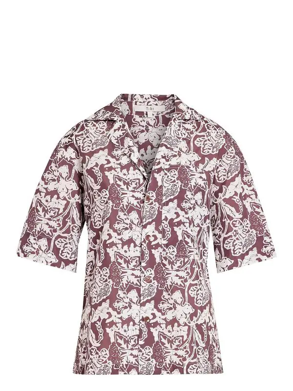 Tibi Floral-print Shell Shirt - Grape