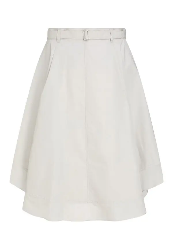 3.1 Phillip Lim Chiffon-trimmed Cotton-blend Mini Skirt - Light Gray
