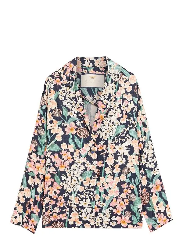 Agua Bendita Silice Danza Floral-print Blazer - Navy