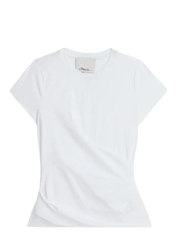 3.1 Phillip Lim Draped Stretch-cotton Jersey T-shirt - White