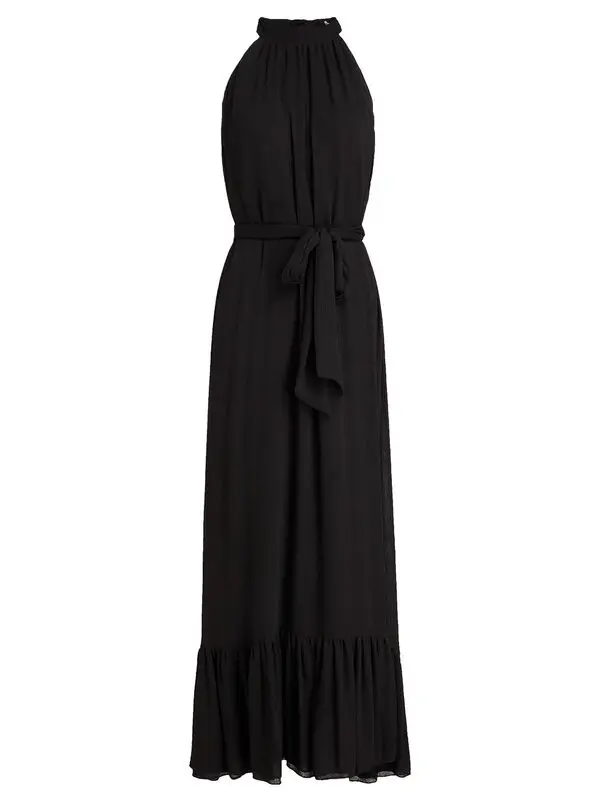 Alice + Olivia Jovie Ruffled Crepe De Chine Maxi Dress - Black